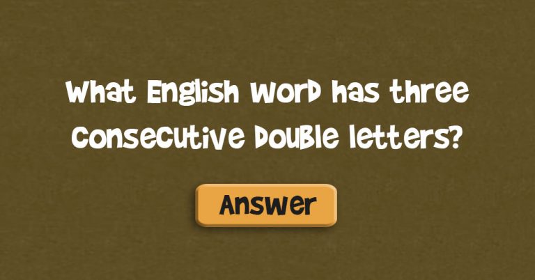 What English Word Has Three Consecutive Double Letters? | DoYouRemember?
