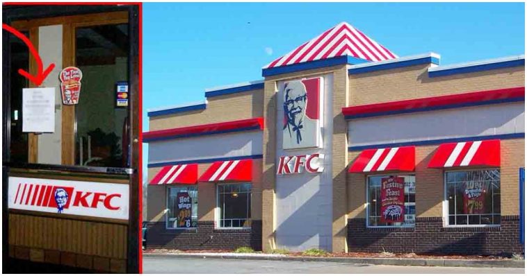 Customers Upset Over Sign On KFC's Door. Ohio KFC Responds: Too Bad, It ...