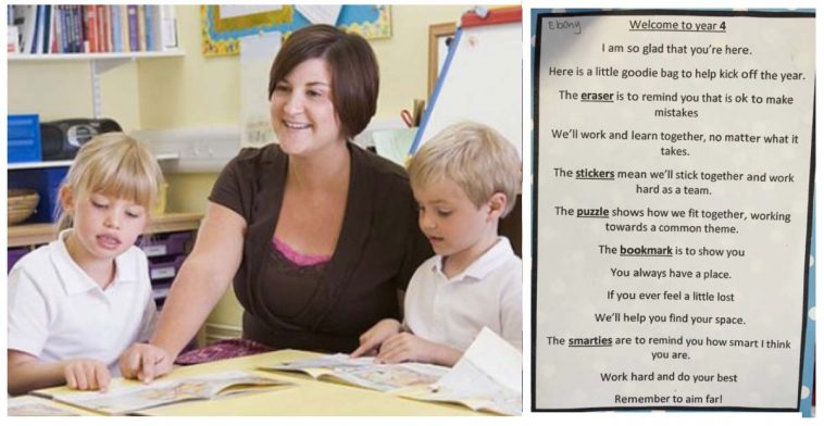 Teacher Shares Inspirational Poem And Goodie Bags On First Day Of School