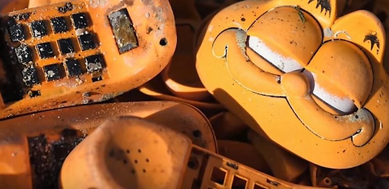 Garfield Telephones Have Been Washing Up On Beaches For Years