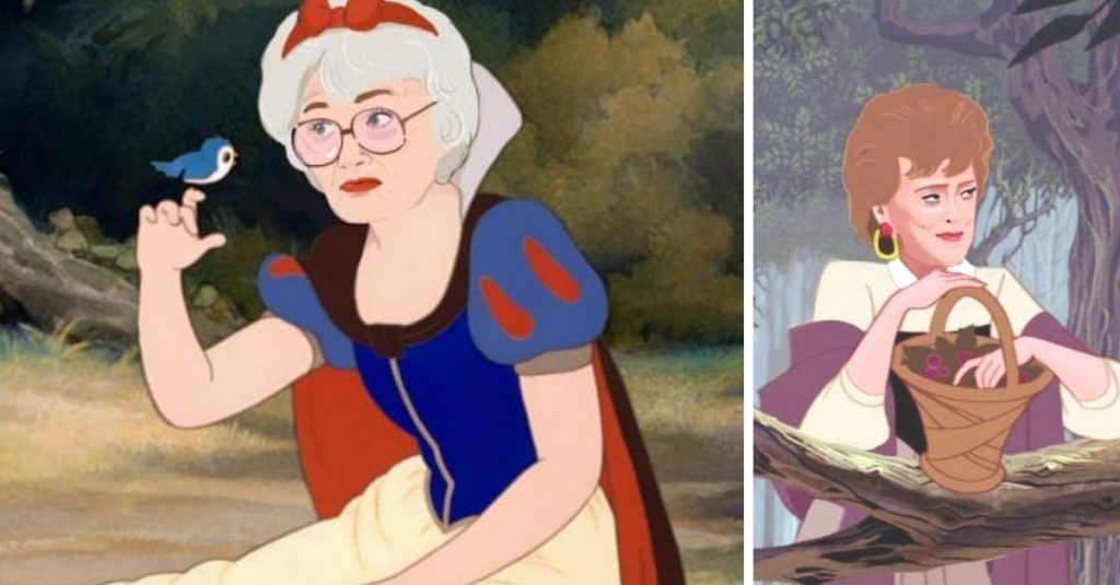 One Artist Transformed 'The Golden Girls' Into Disney Princesses