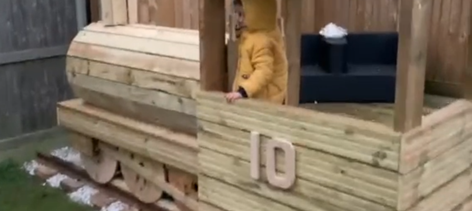 Dad Builds Son Realistic Wooden Train With Working Steam Engine