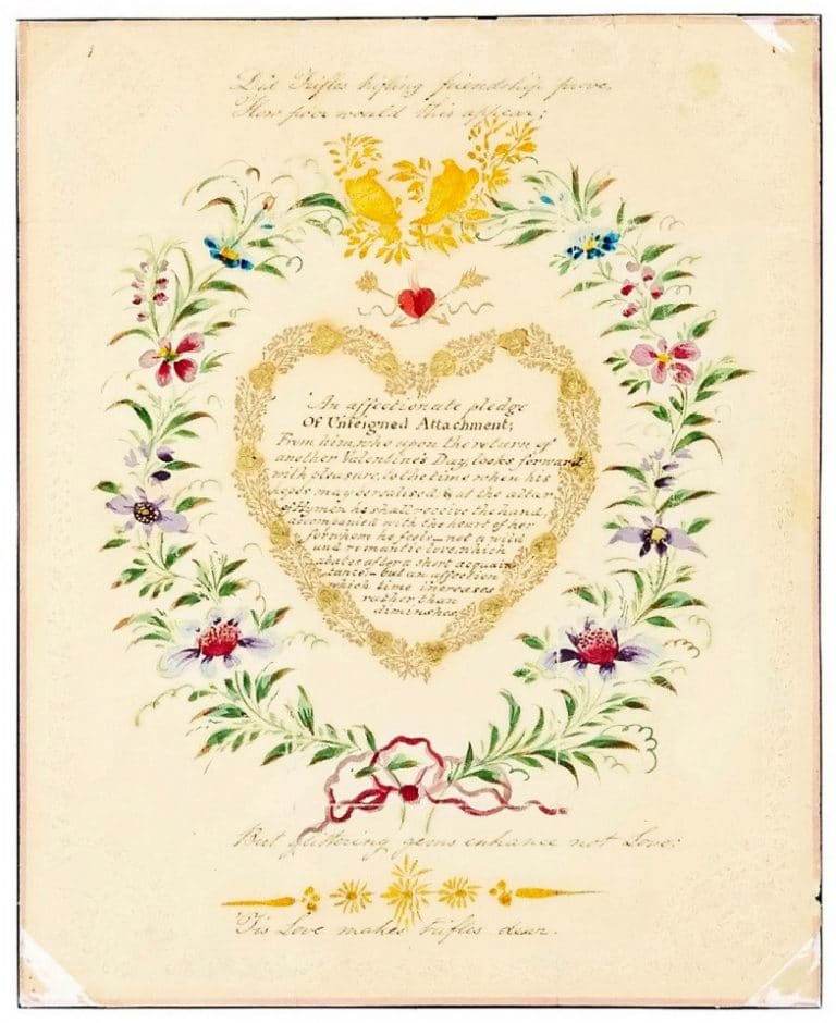 Valentine's Day Card From 1818 Shows Profound Expression Of Love Valentine's Day Card From 1818 Shows Profound Expression Of Love