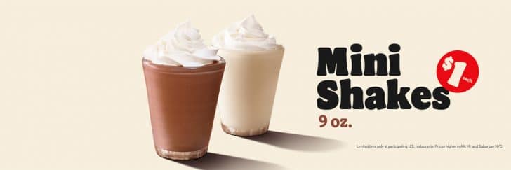 Get A Mini Milkshake From Burger King For Only $1