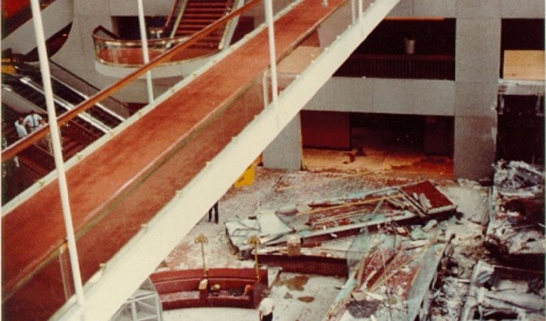 The Hyatt Regency Walkway Collapse In Kansas City, MO.
