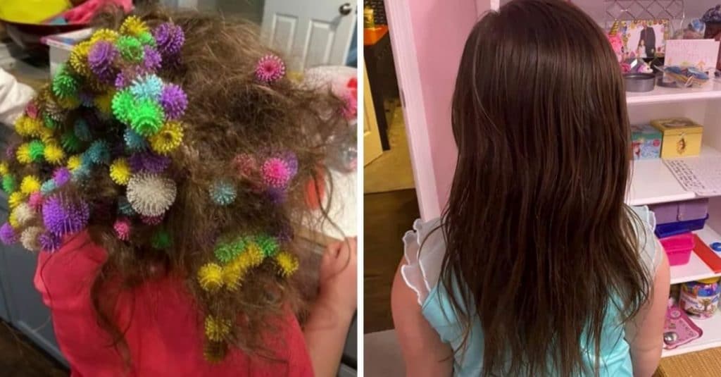 Mom Spends Combs Out 150 Velcro-Like Toys Out Of Daughter's Hair