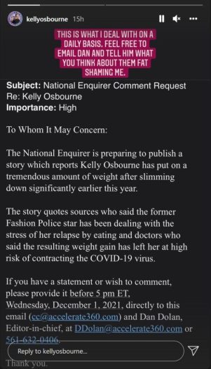 Kelly Osbourne Slams Tabloids For 'Fat Shaming' Her
