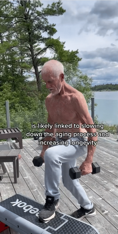 82-Year-Old Grandpa Battling Cancer Exercises Like A Bodybuilder