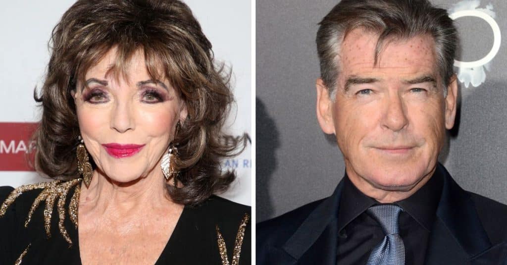 90-Year-Old Joan Collins And 70-Year-Old Pierce Brosnan Pose For ...