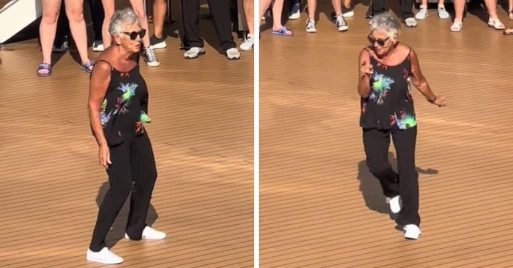 Elderly Woman Goes Viral For Busting Out Dance Moves On Cruise Ship