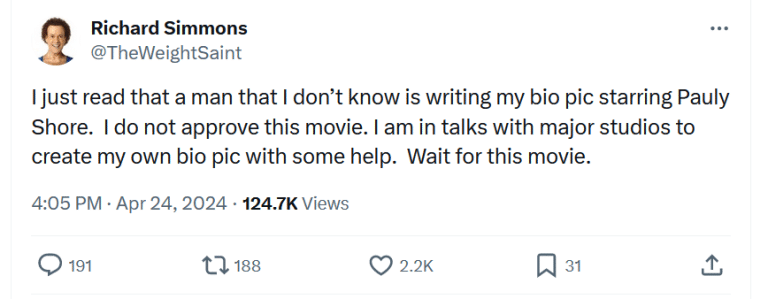 Richard Simmons Rejects Biopic On His Life, Gets Dramatic Reaction From ...