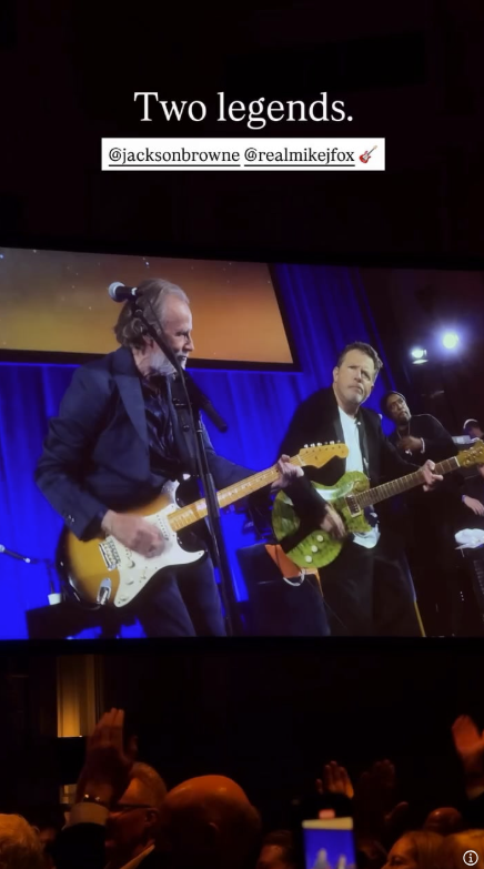 Michael J. Fox Plays Guitar at Foundation Gala